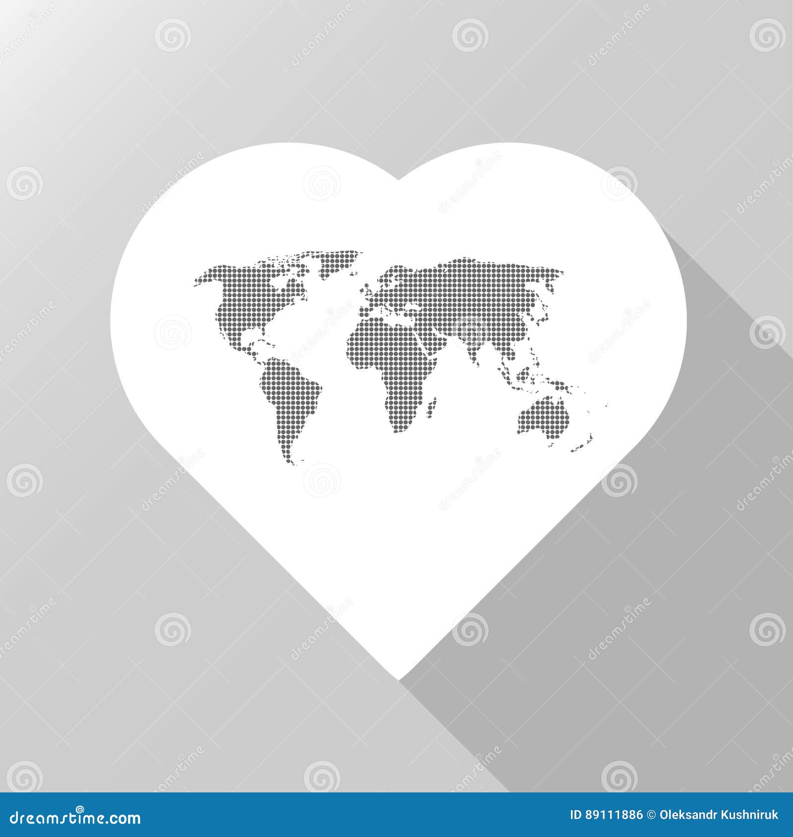 Heart world map stock vector. Illustration of symbol - 89111886