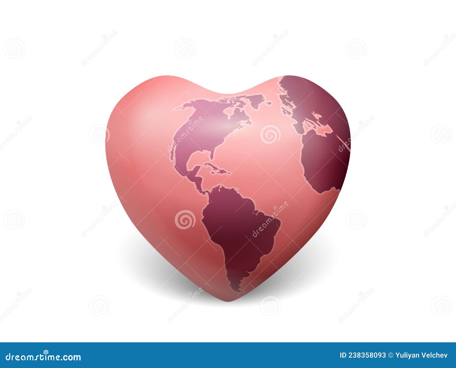 Heart world map stock vector. Illustration of world - 238358093