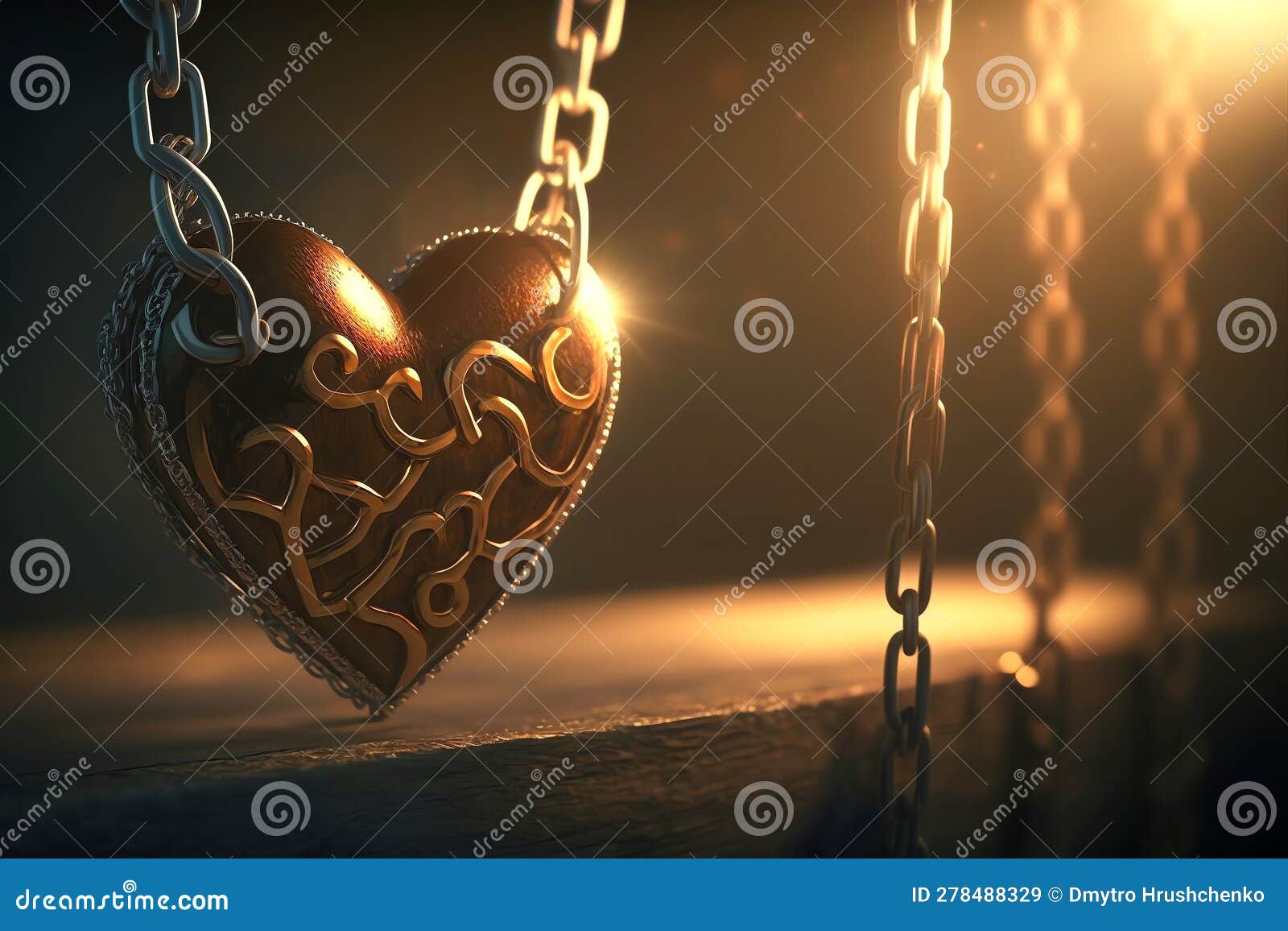 Heart Wrapped a Chain. Heart Therapy Concept. Cardiology Stock ...