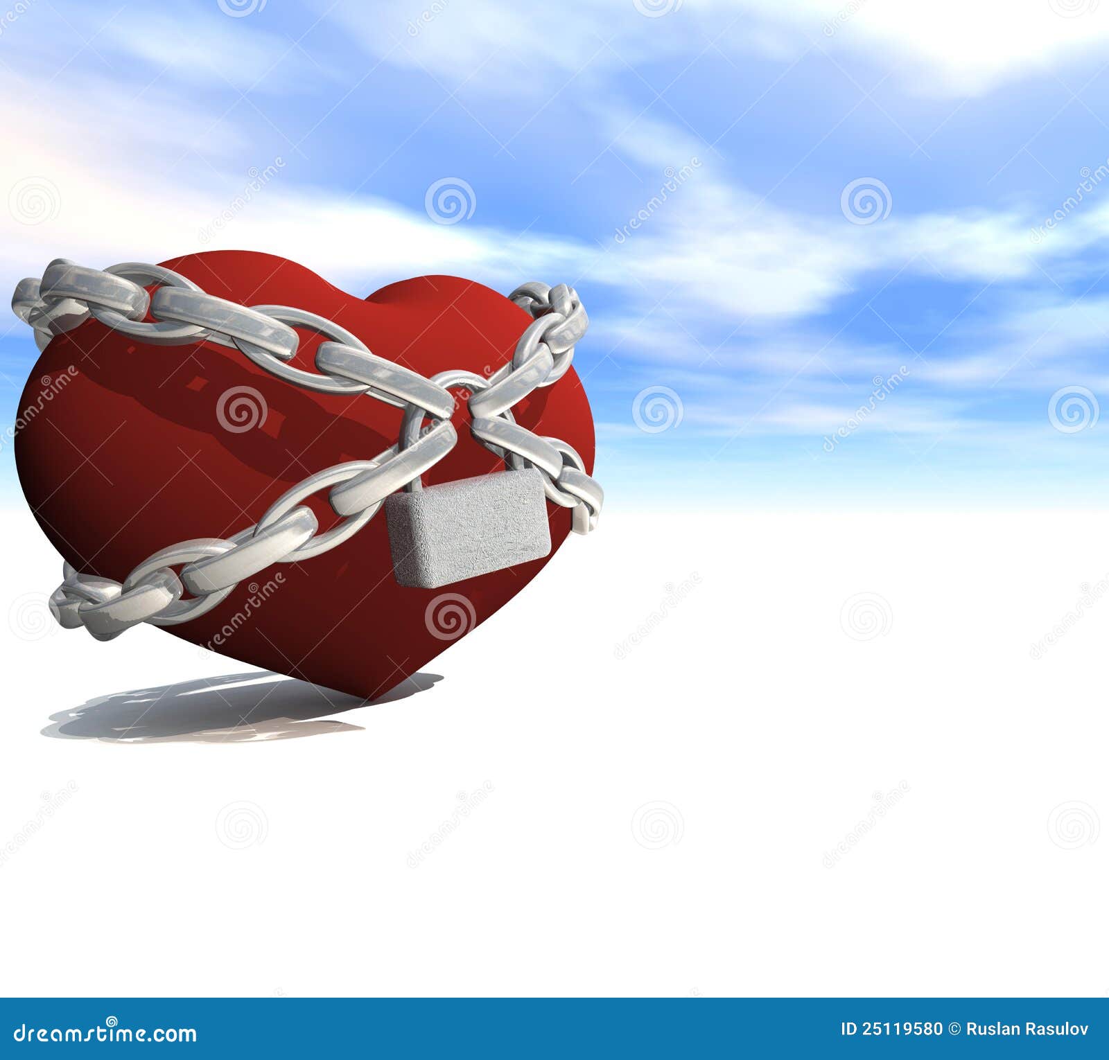 Heart wrapped with chains stock illustration. Illustration of divorce ...