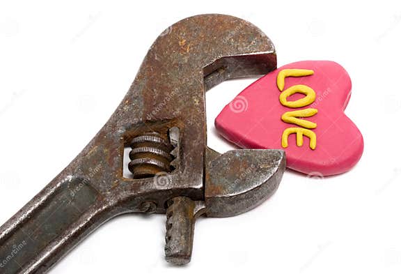 Heart in wrench stock image. Image of instrument, labor - 7801427