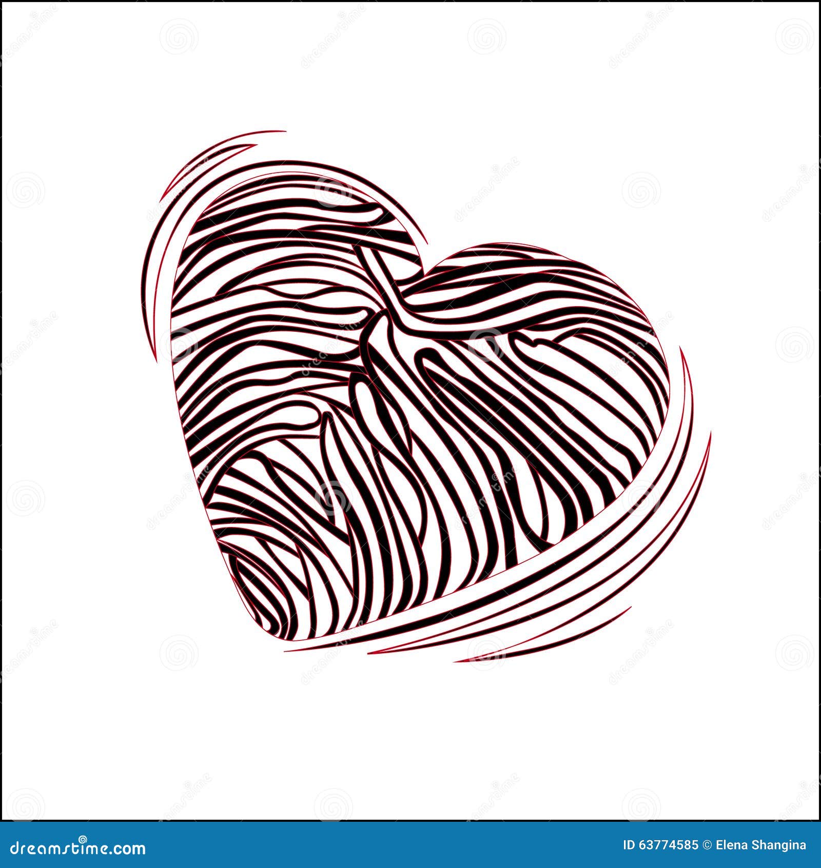 Heart with a Zebra Color on the White. Stock Vector - Illustration of ...