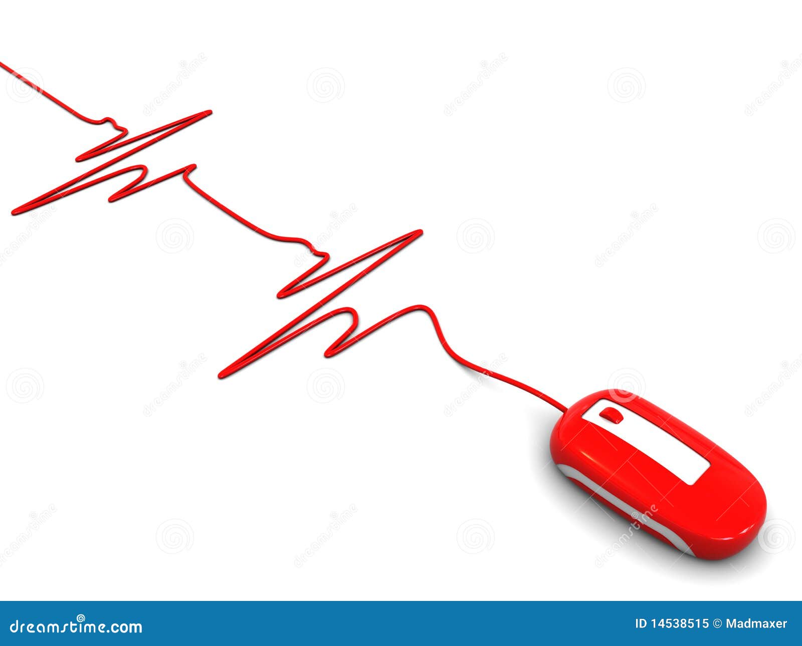 Heartbeat and Computer Mouse Stock Illustration - Illustration of life ...