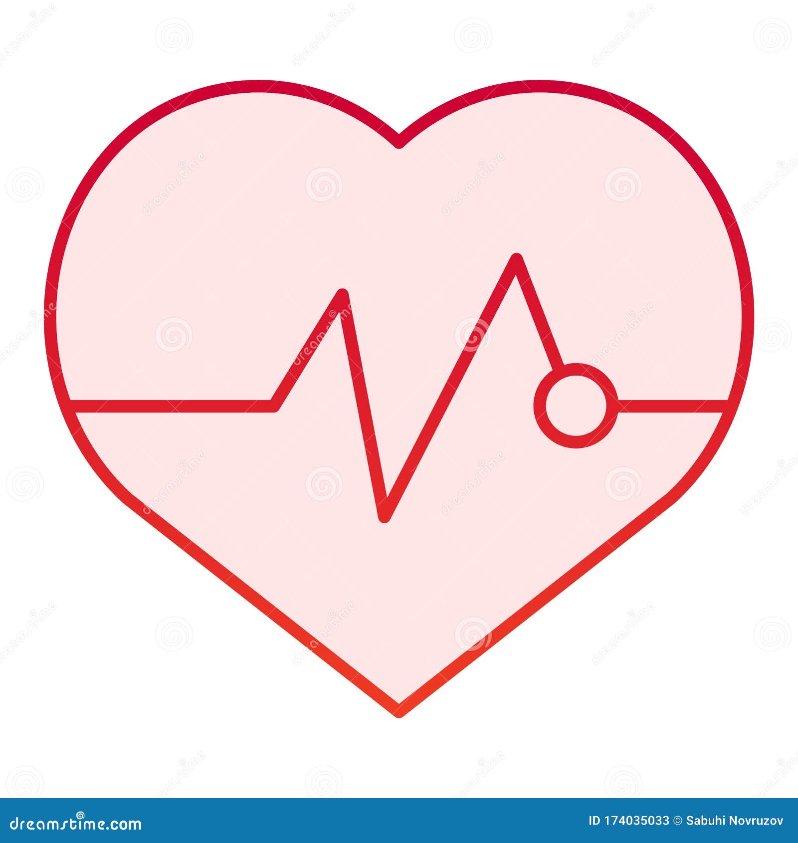 Heartbeat Flat Icon. Pulse Vector Illustration Isolated on White Stock ...