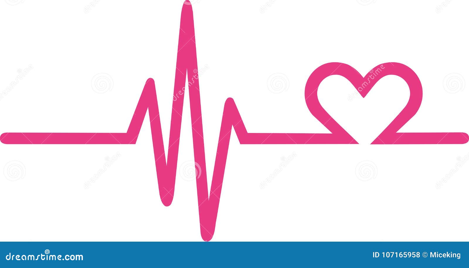 Heartbeat graph with heart stock vector. Illustration of sign - 107165958