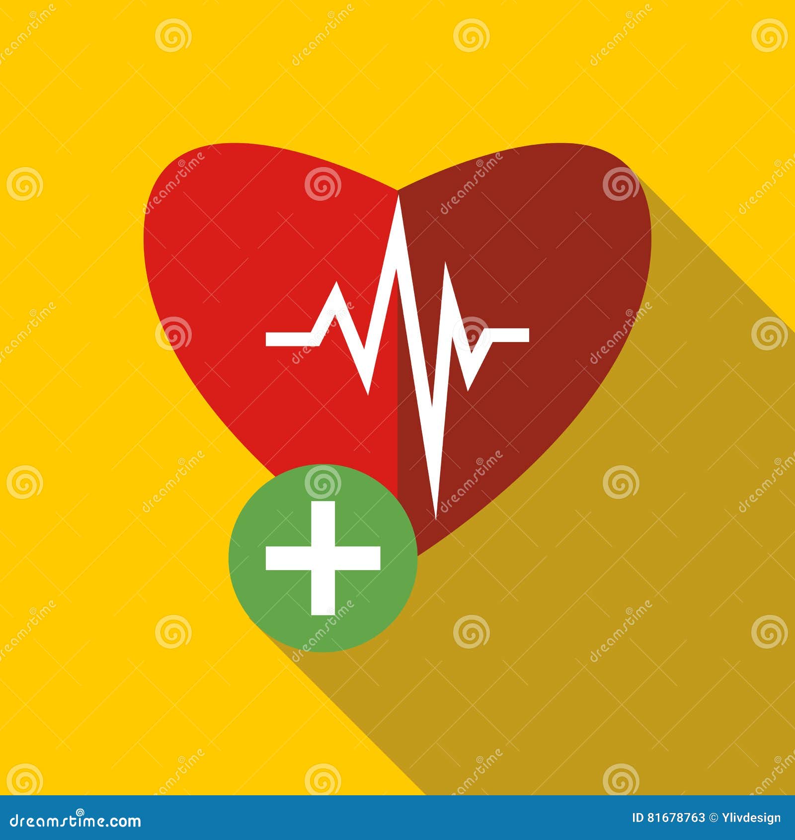 Heartbeat Icon in Flat Style Stock Vector - Illustration of diagnosis ...