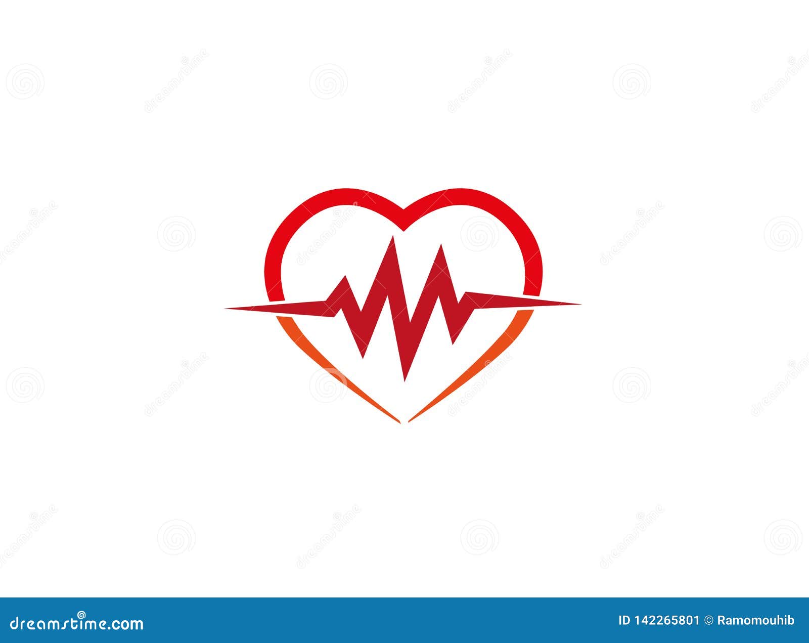 Heartbeat Inside The Heart The Cardiology For Logo Stock Illustration ...