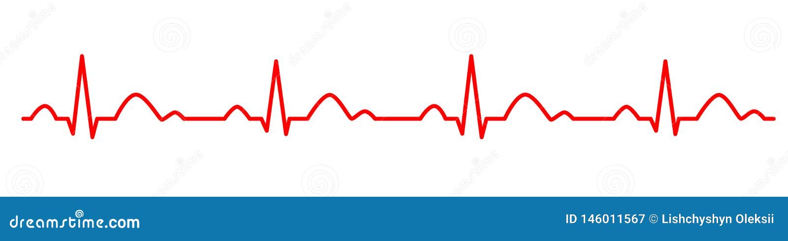 Heartbeat Line Cardiogram Electrocardiogram Vector Illustration
