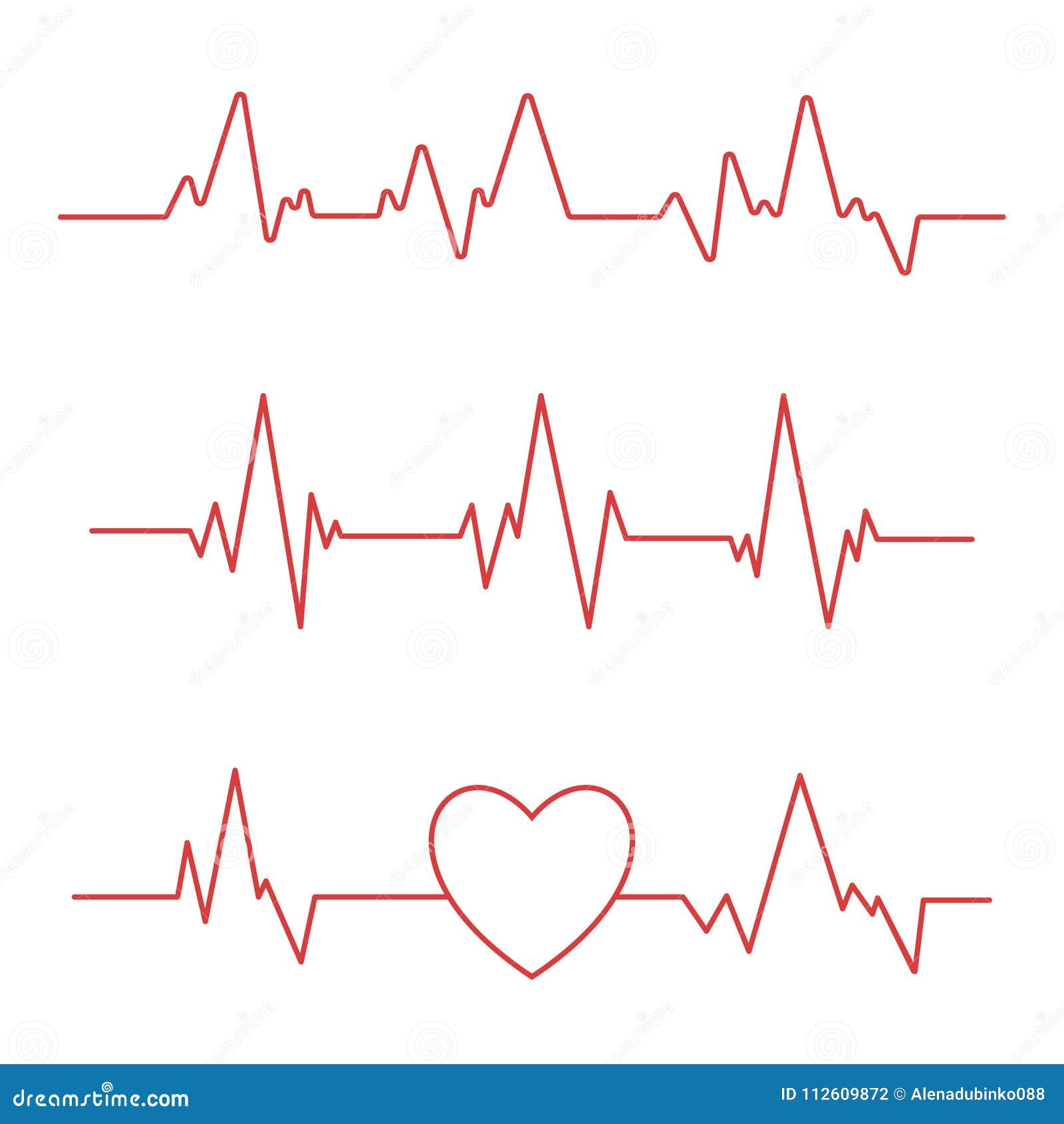 Heartbeat Line Isolated On White Background. Heart Cardiogram Icon ...