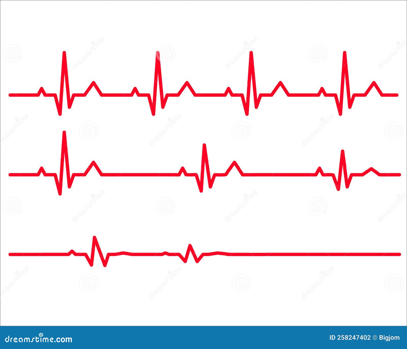 Heartbeat Line Pulse Line Isolated on White Background. Vector ...