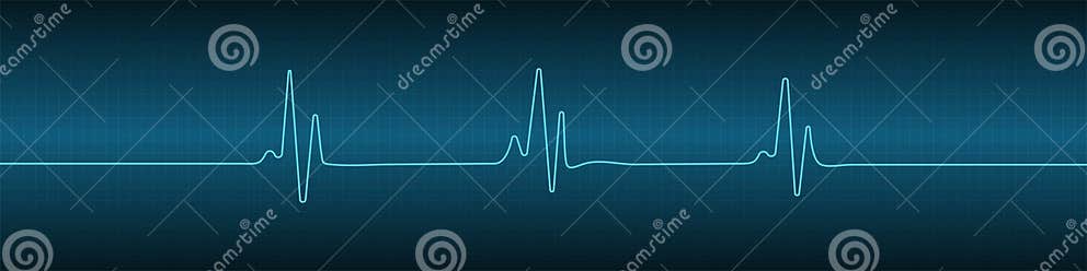 Line Art of Heart Pulse, Heartbeat Cardiogram. Heart Rhythm Continuous ...