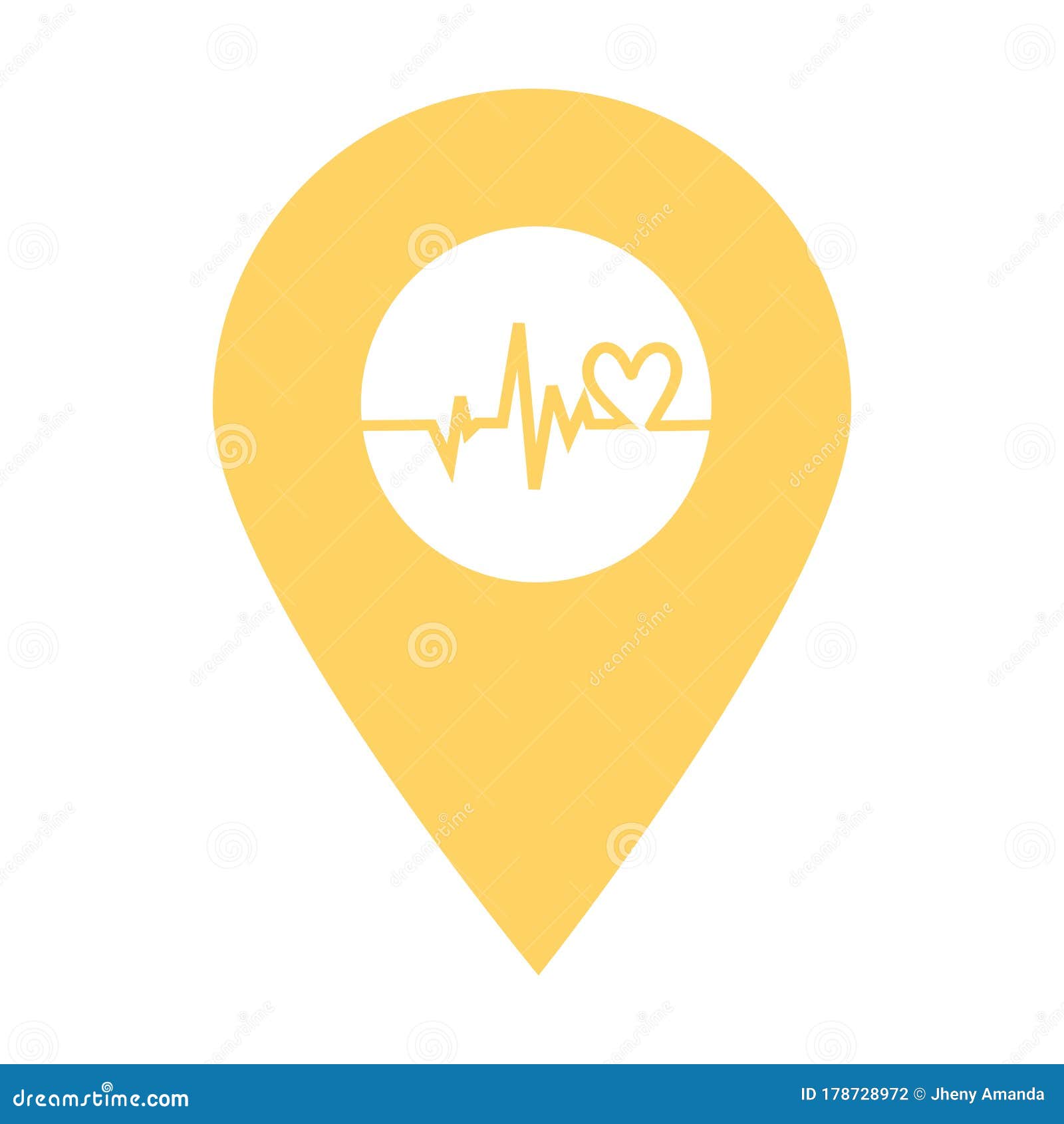 Heartbeat Location Map Pin Icon. Element of Map Point for Mobile ...