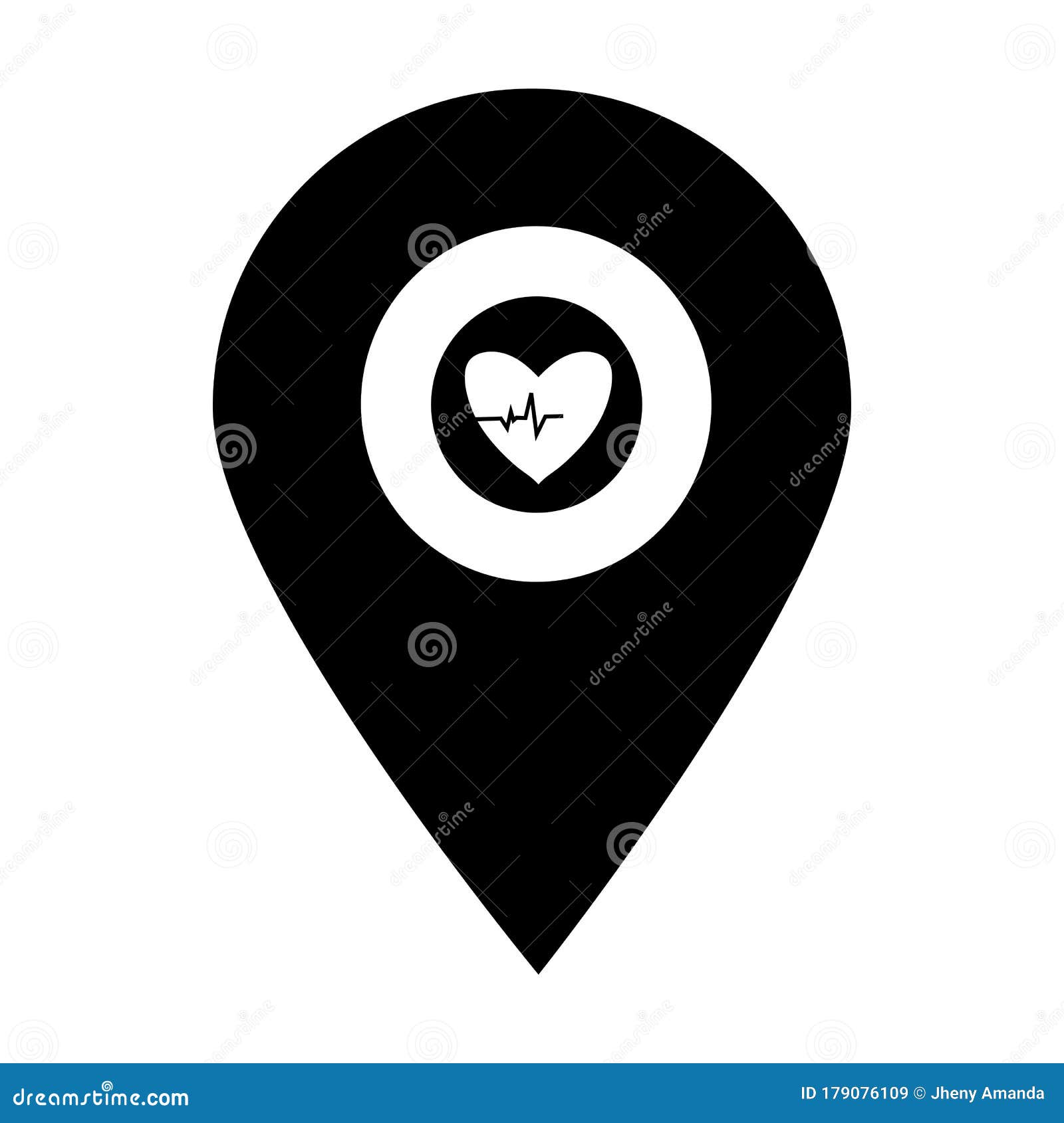 Heartbeat Location Map Pin Icon. Element of Map Point for Mobile ...