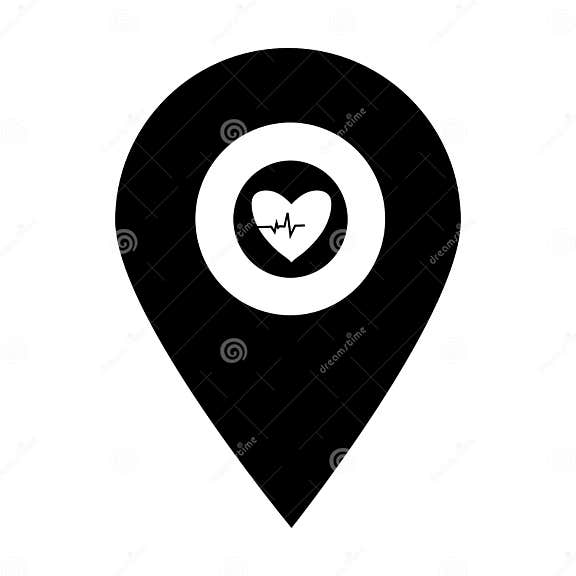 Heartbeat Location Map Pin Icon. Element of Map Point for Mobile ...