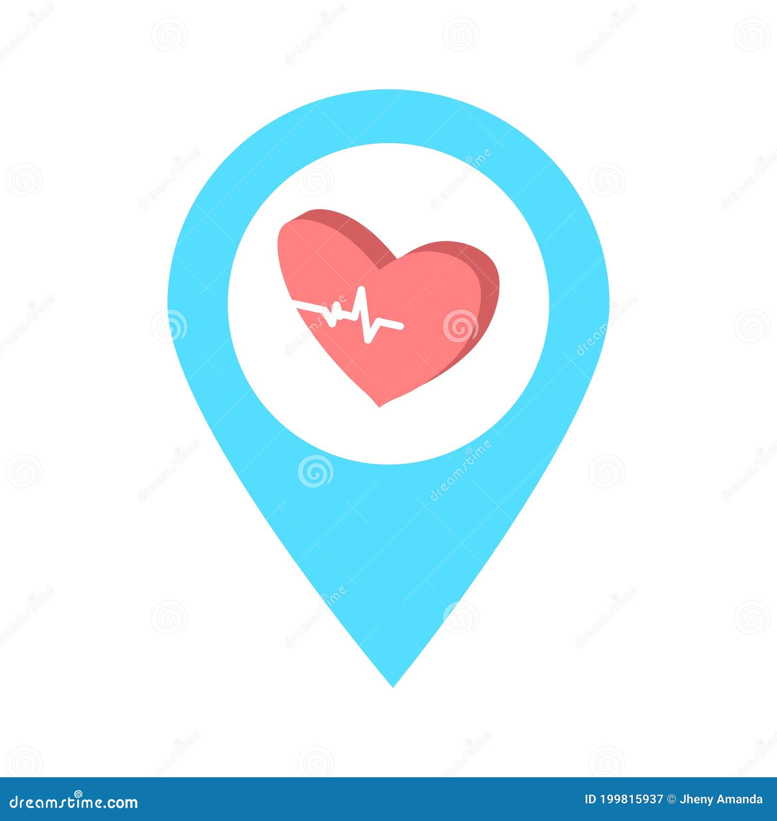 Heartbeat Location Map Pin Icon. Element of Map Point for Mobile ...