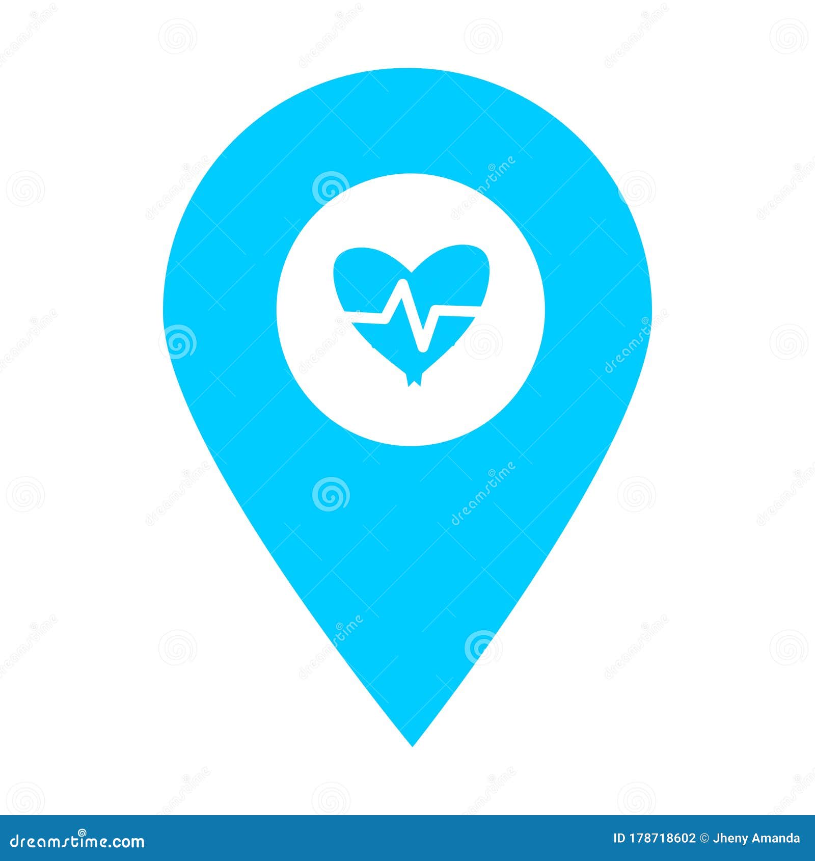 Heartbeat Location Map Pin Icon. Element of Map Point for Mobile ...