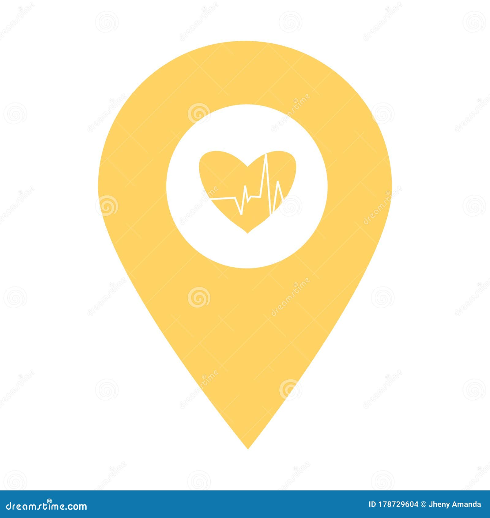Heartbeat Location Map Pin Icon. Element of Map Point for Mobile ...