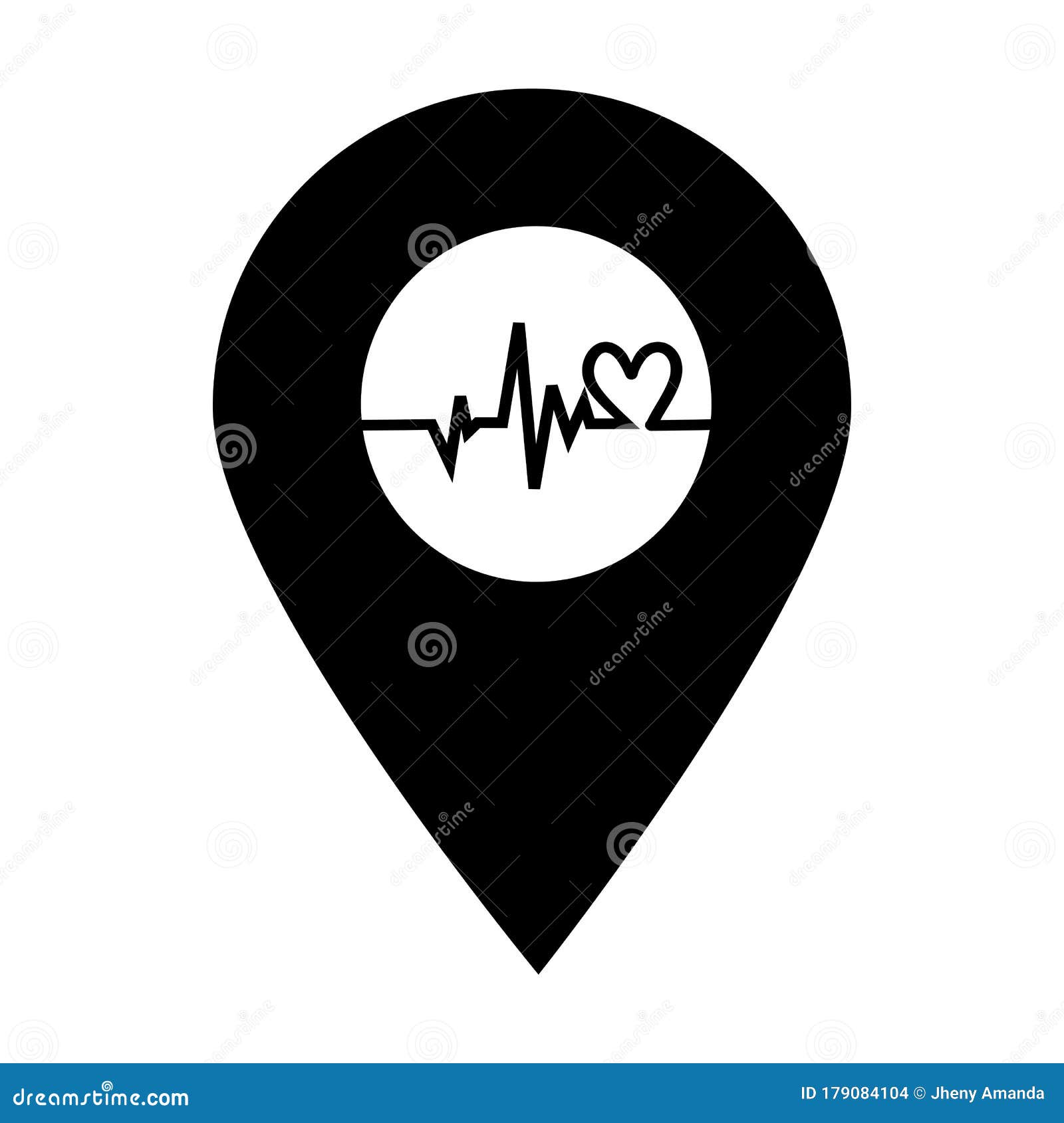 Heartbeat Location Map Pin Icon. Element of Map Point for Mobile ...