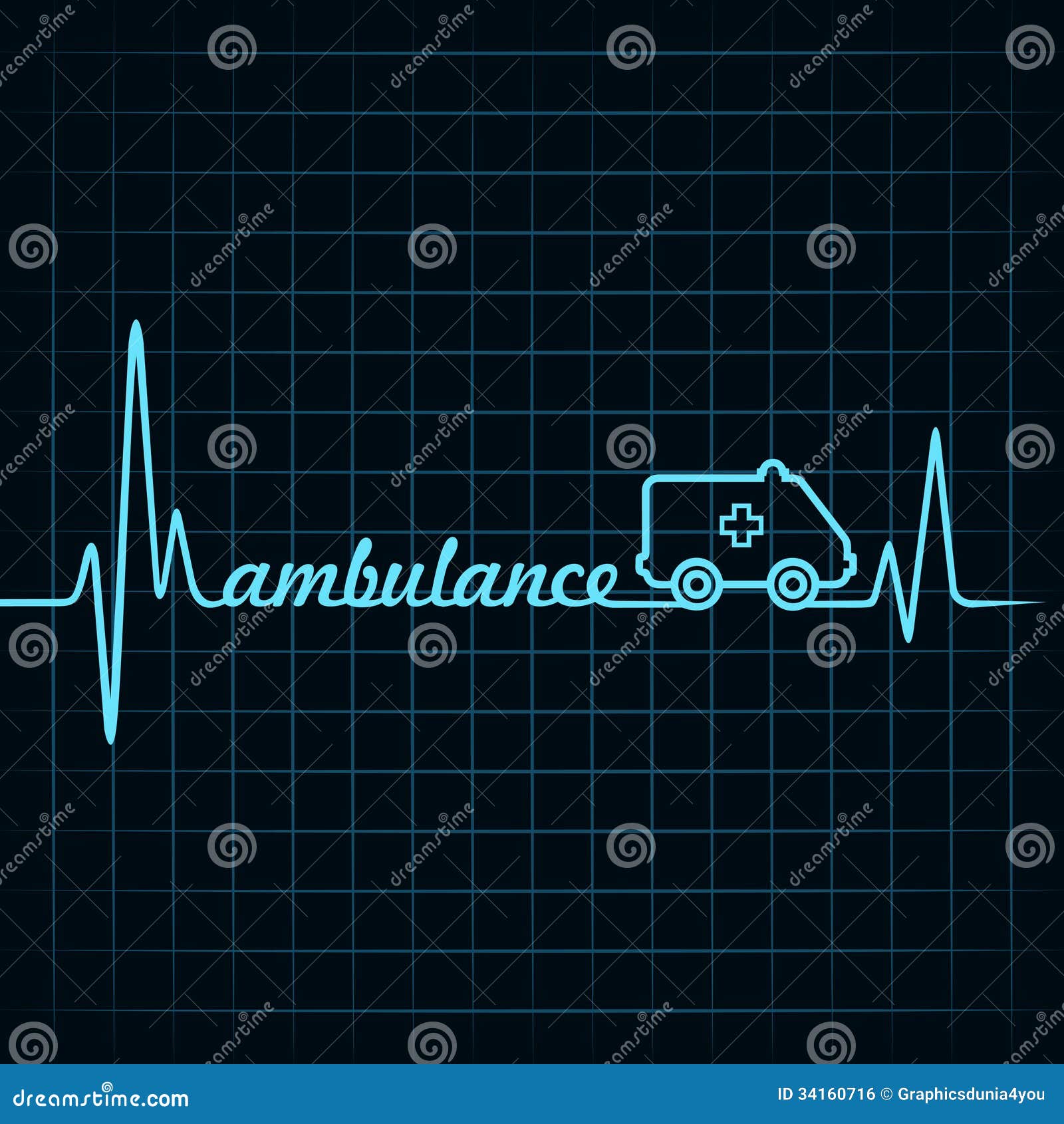 Heartbeat Make Ambulance Text and Symbol Stock Vec Stock Vector ...