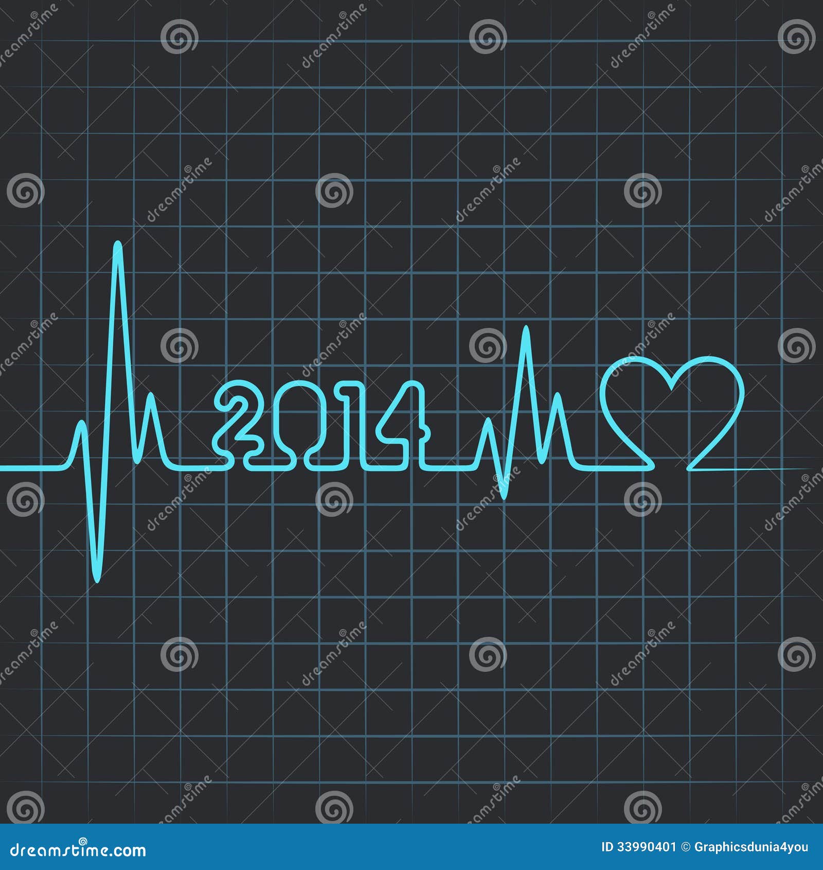 Heartbeat Make 2014 Word and Heart Stock Vector - Illustration of ...