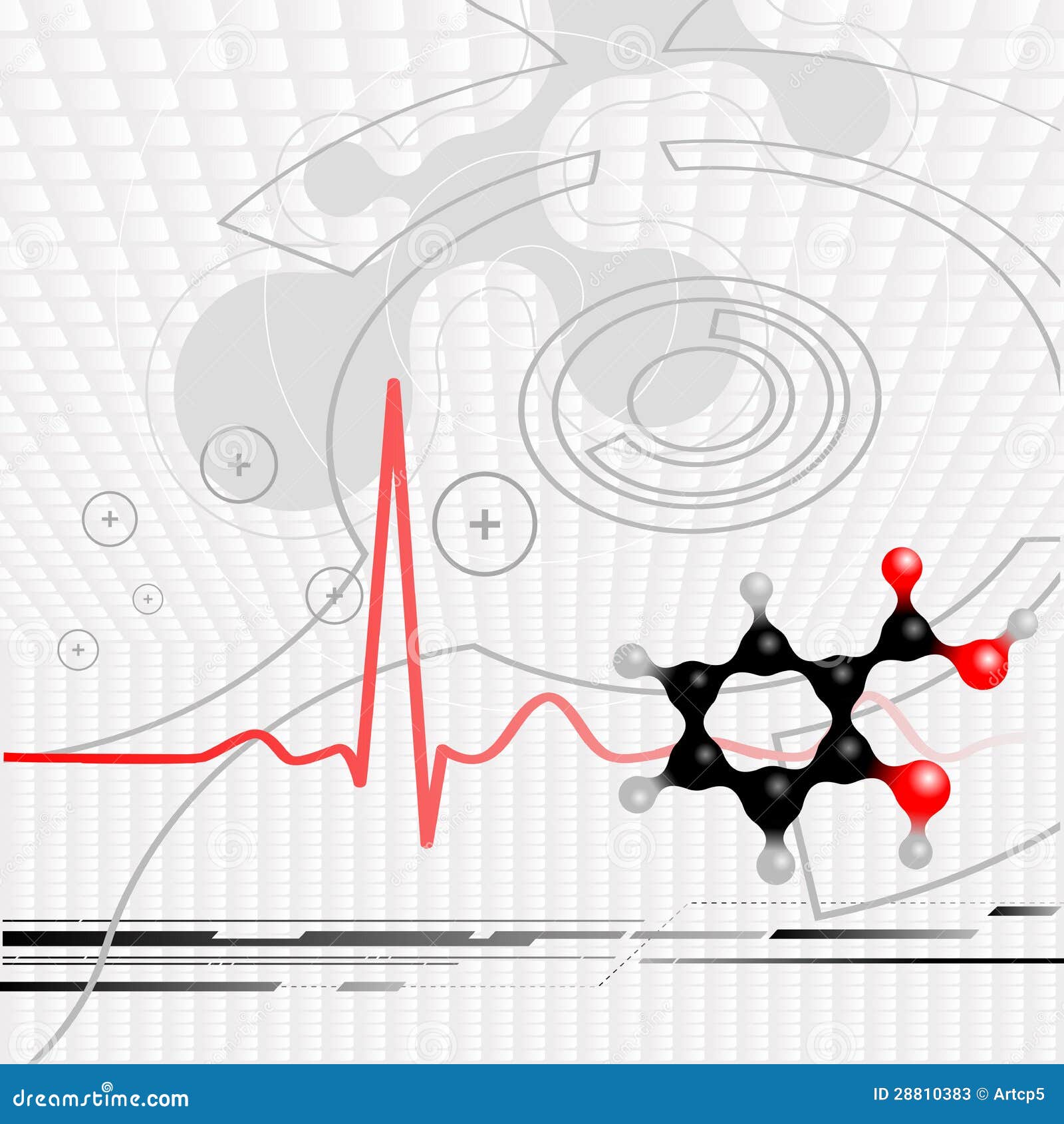 Heartbeat and molecule stock vector. Illustration of medical - 28810383
