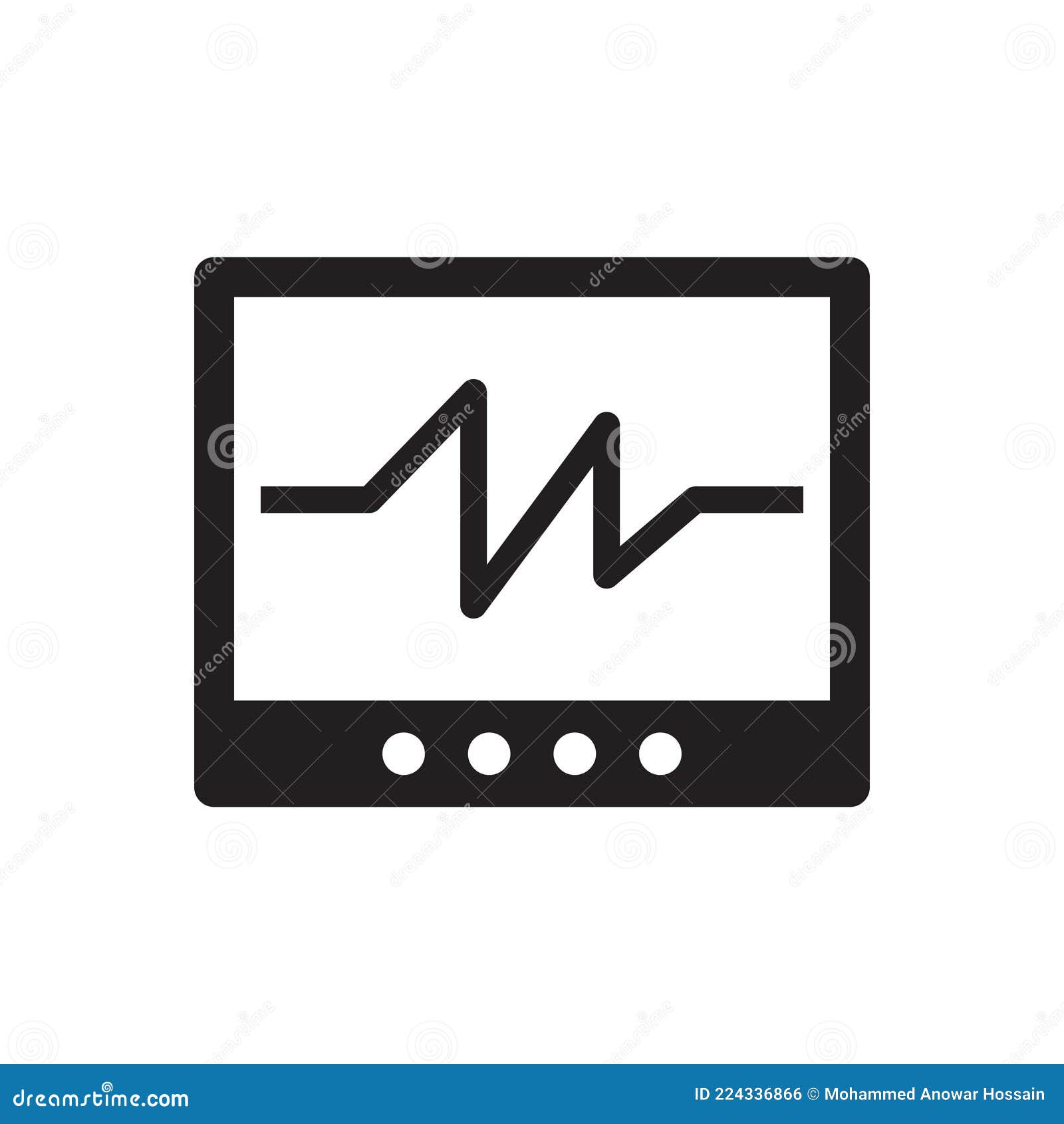Heartbeat Monitoring Line And Silhouette Black Icon Set Cardiology
