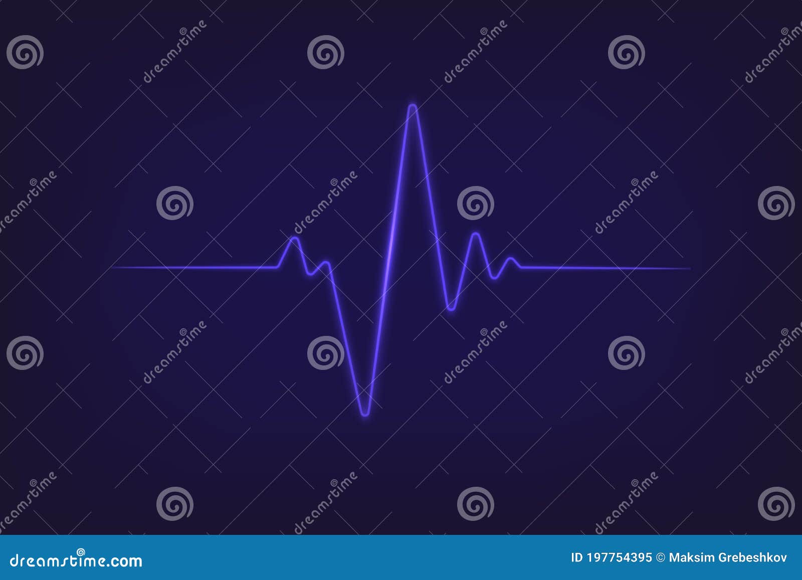 Heartbeat Neon Light Effect. Ecg Heart Pulse Stock Illustration ...
