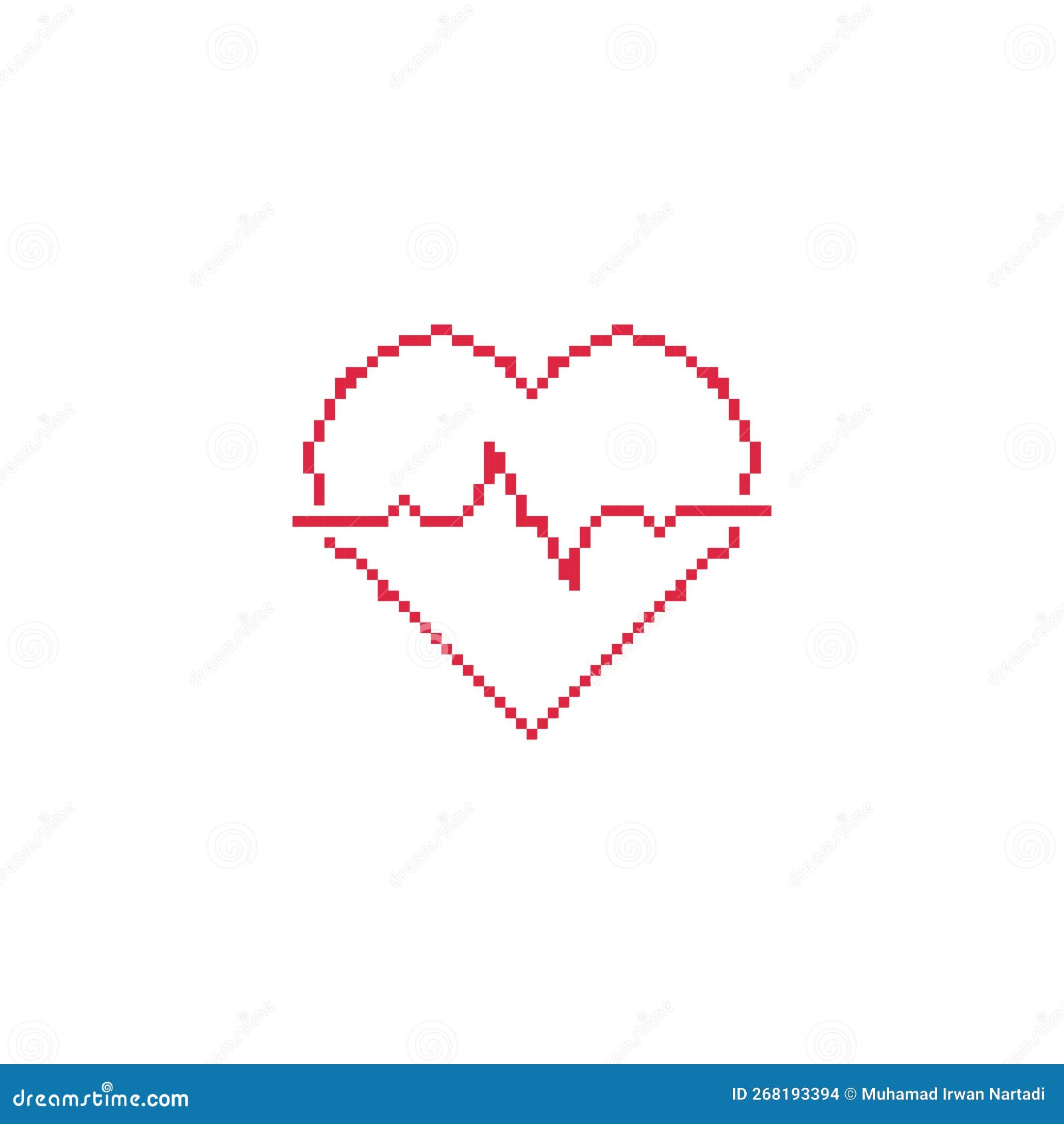 Heartbeat. Pixel Art Line Icon Vector Illustration Stock Illustration ...