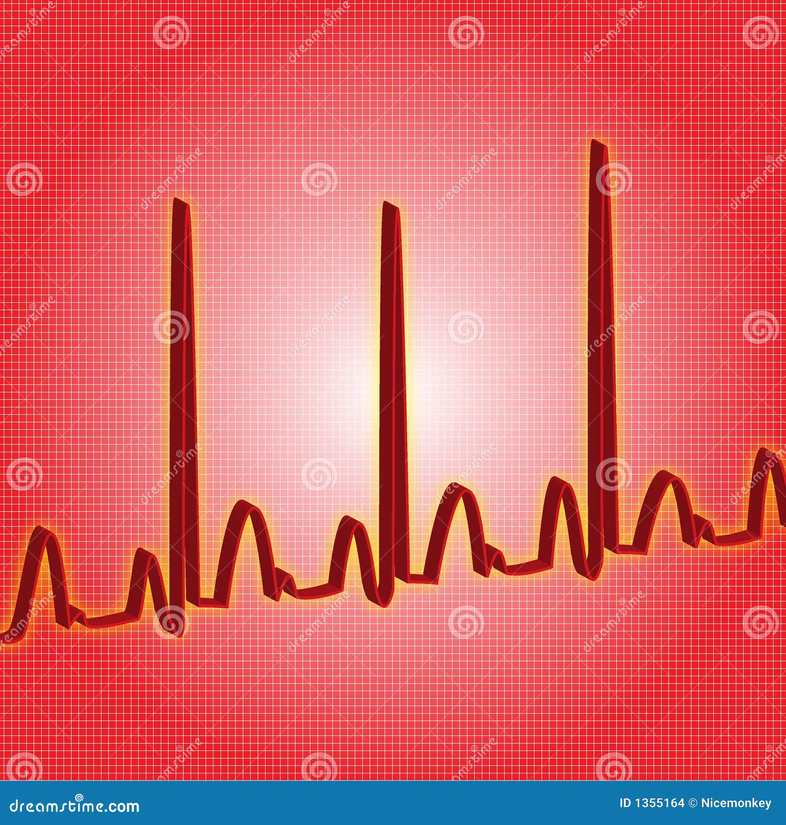 Heartbeat red stock illustration. Illustration of medical - 1355164