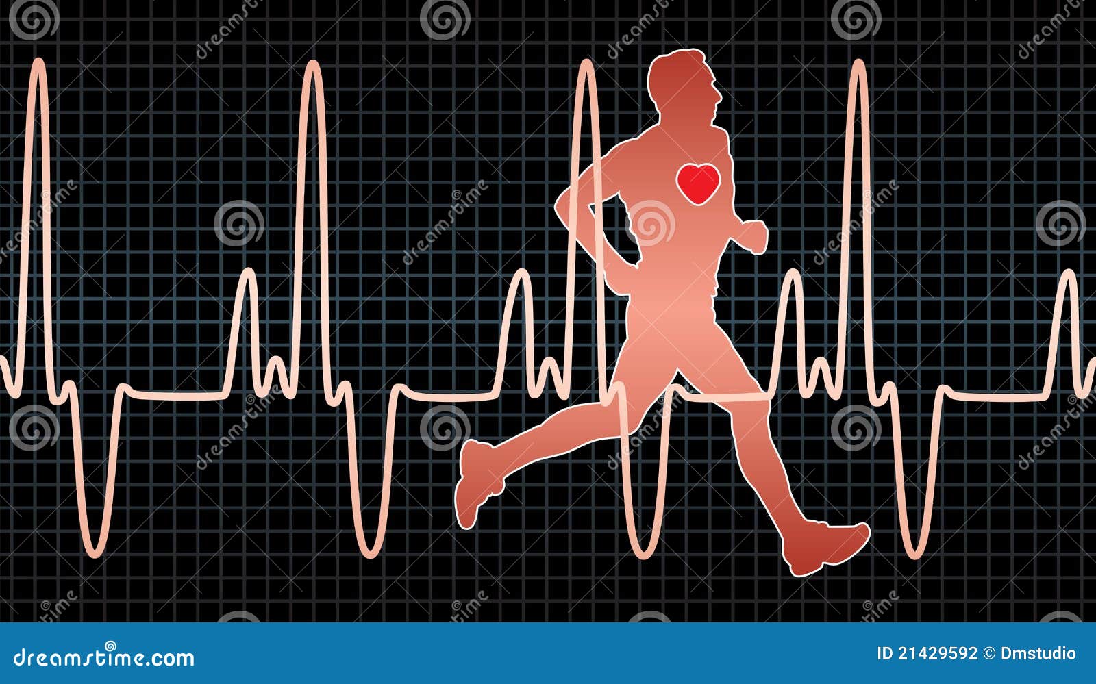 Heartbeat and running man stock vector. Illustration of care - 21429592