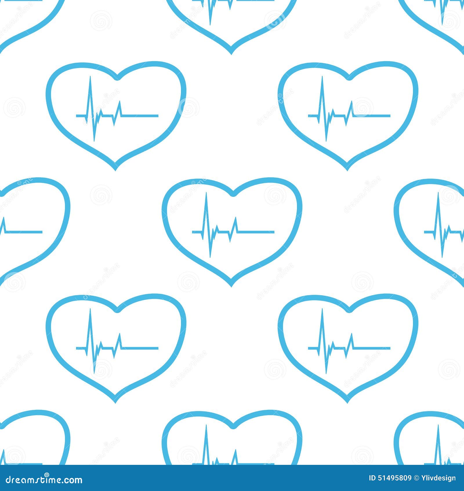 Heartbeat seamless pattern stock vector. Illustration of menu - 51495809