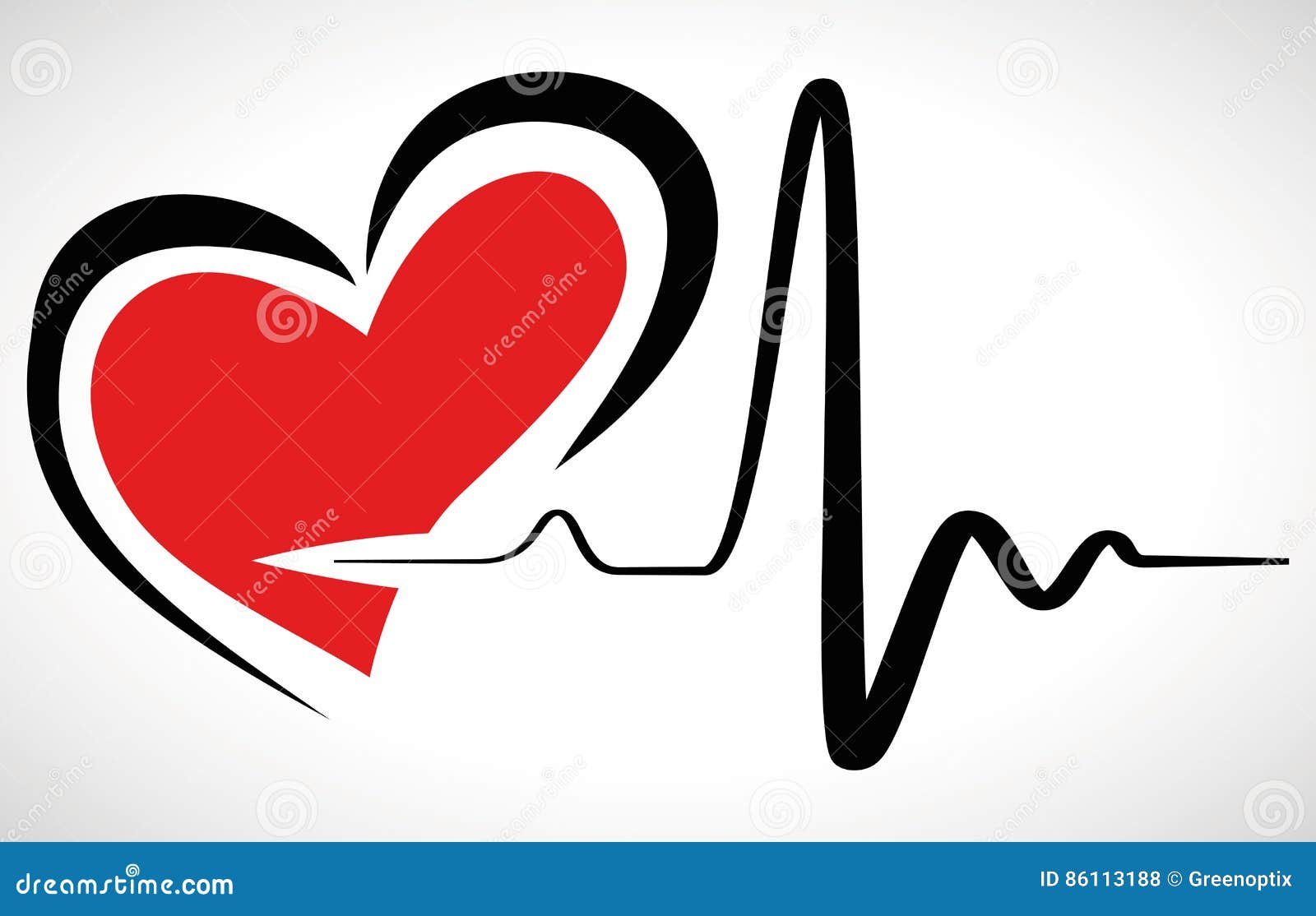 Heartbeat Shape Illustration Stock Vector - Illustration of affection ...