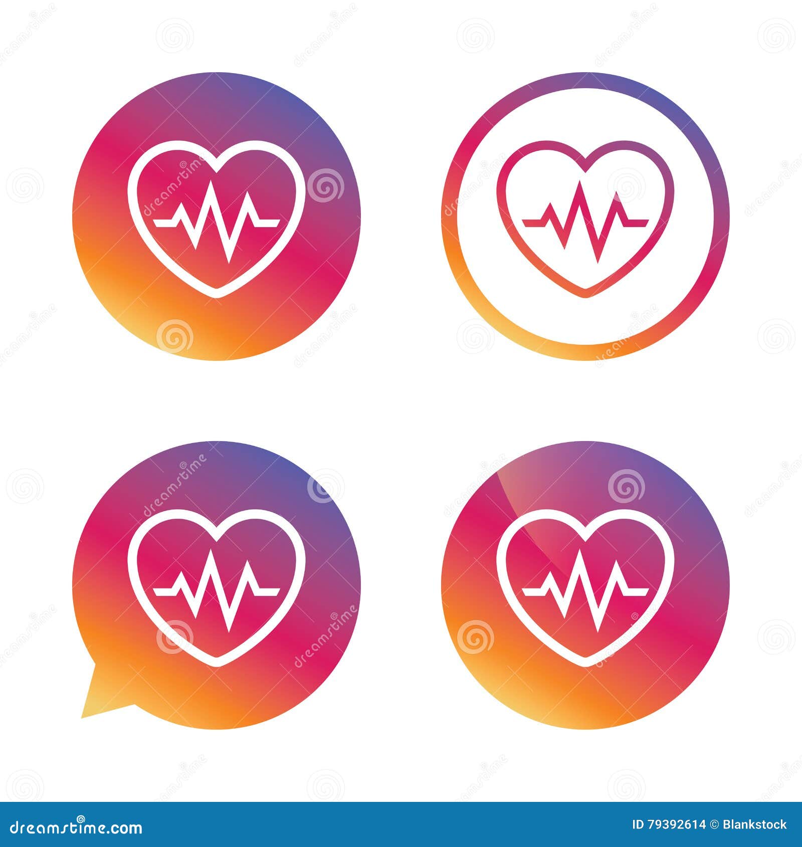 Heartbeat Sign Icon. Cardiogram Symbol Stock Vector - Illustration of ...