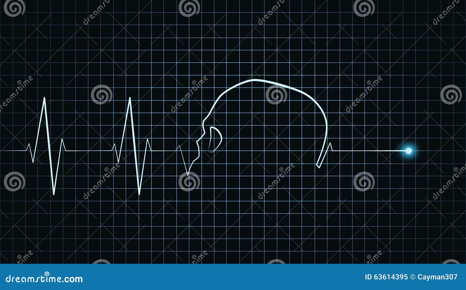 Heartbeat stop cardiogram stock illustration. Illustration of heartbeat ...