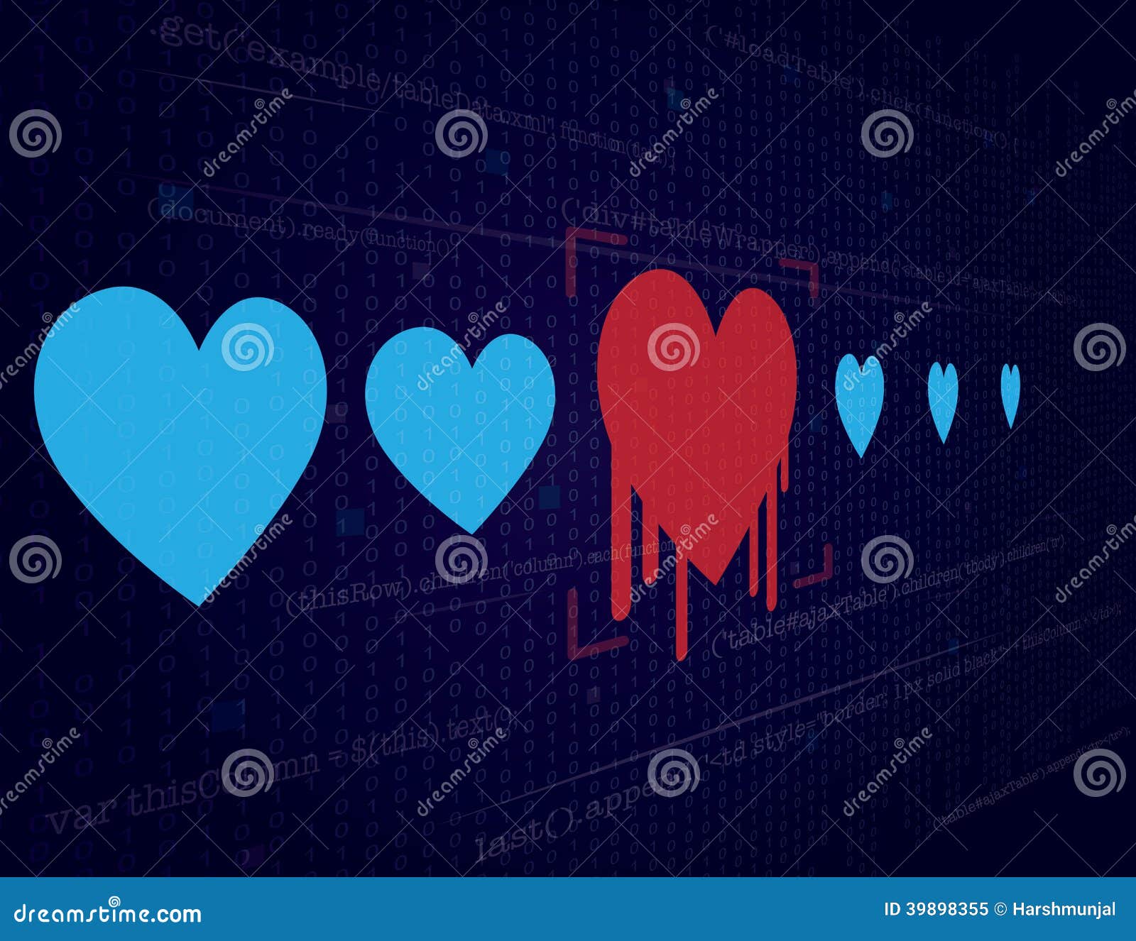 Heartbleed - Cyber Security and Hacking Concept - Stock Illustration ...