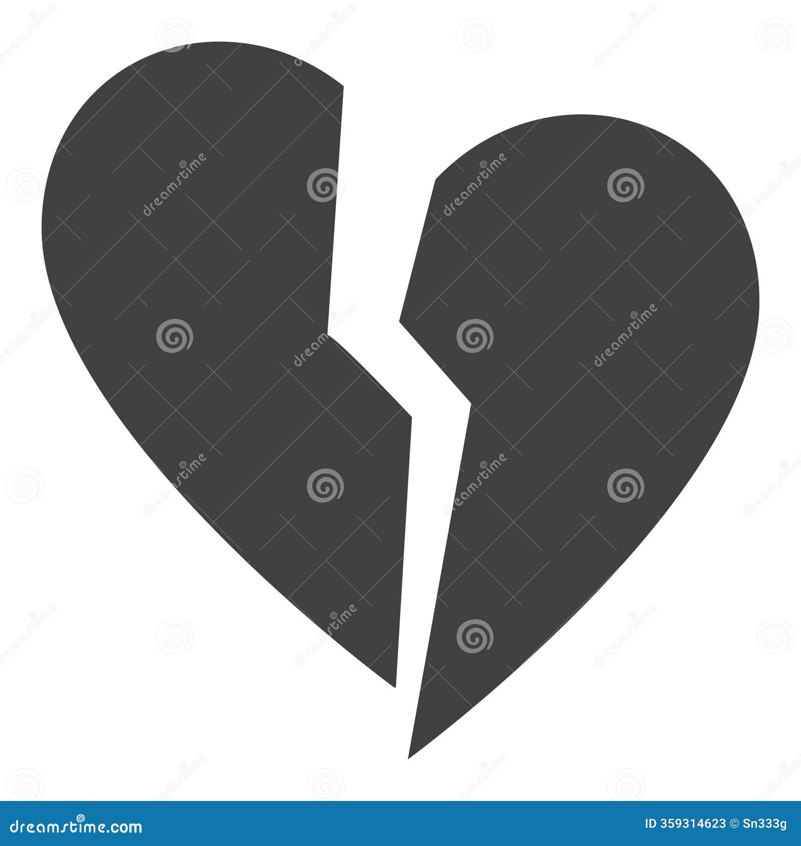 Heartbreak or Breakup Vector Icon Broken Heart Sign Stock Illustration ...