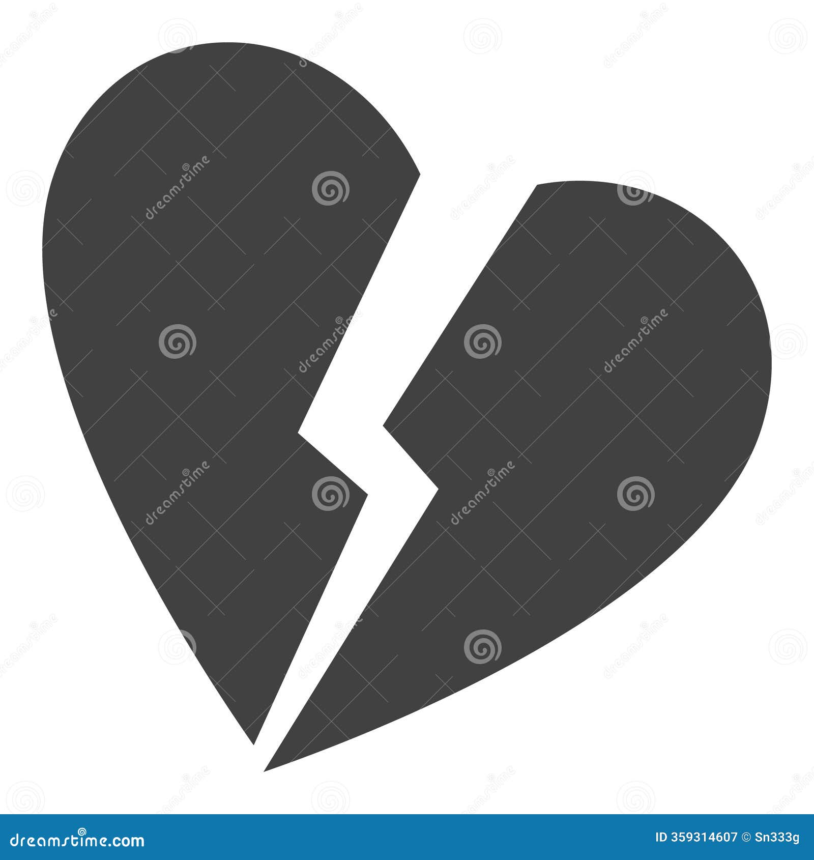 Heartbreak or Breakup Vector Icon Heart Sign Stock Vector ...