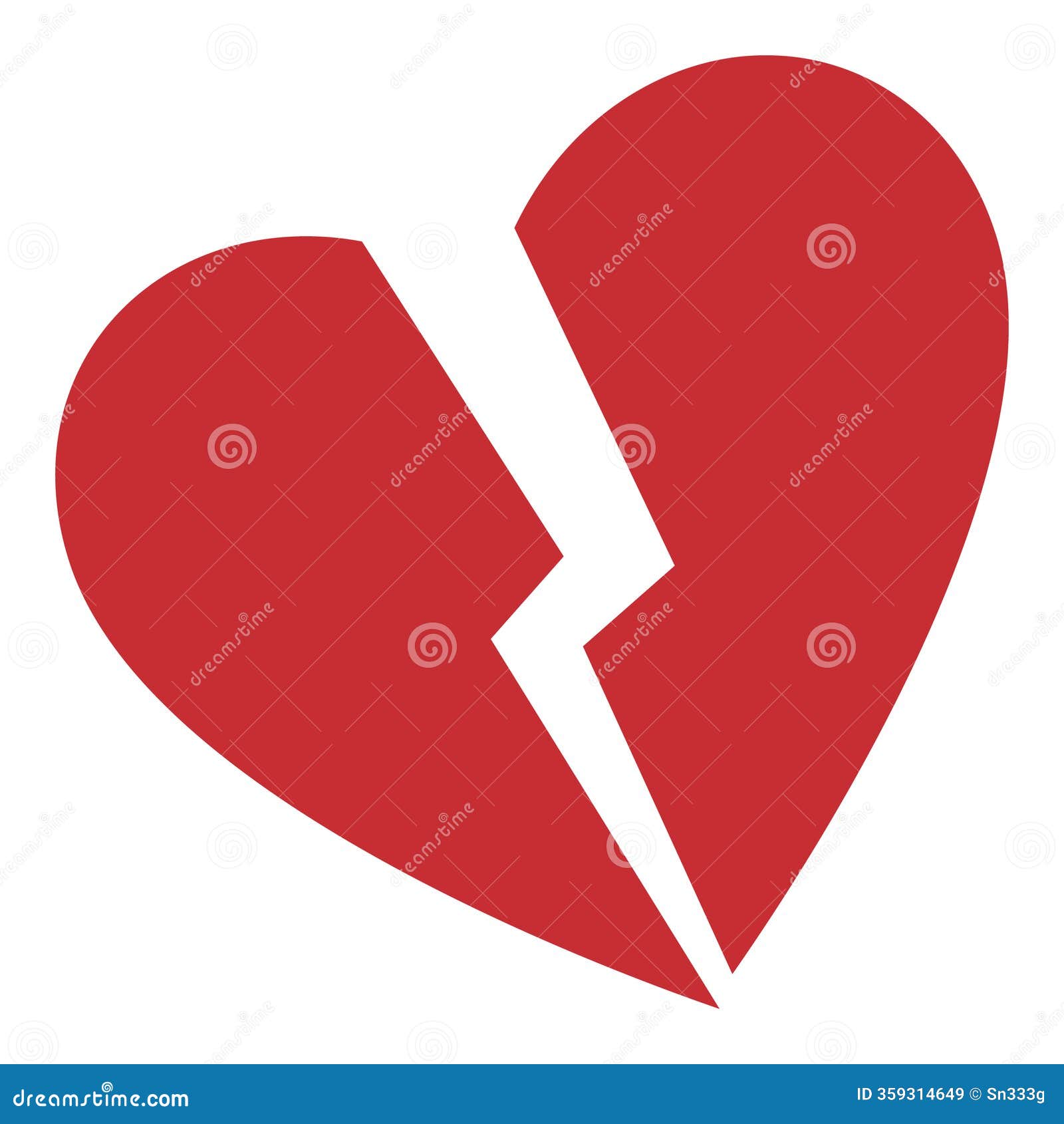 Heartbreak or Breakup Vector Red Icon - Heart Symbol Stock Illustration ...