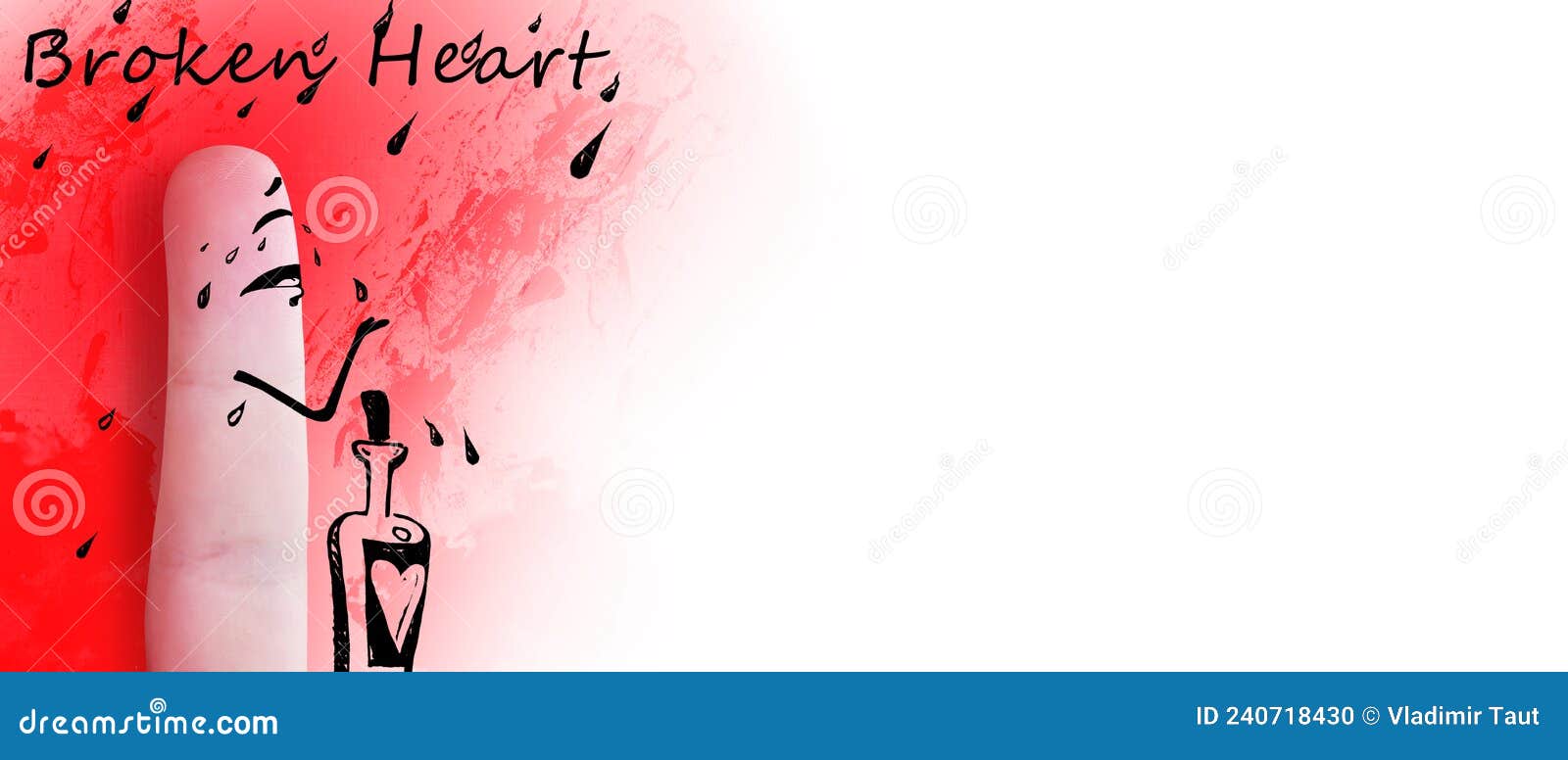Broken Heart Love And Valentines Day Concept 3d Illustration Stock