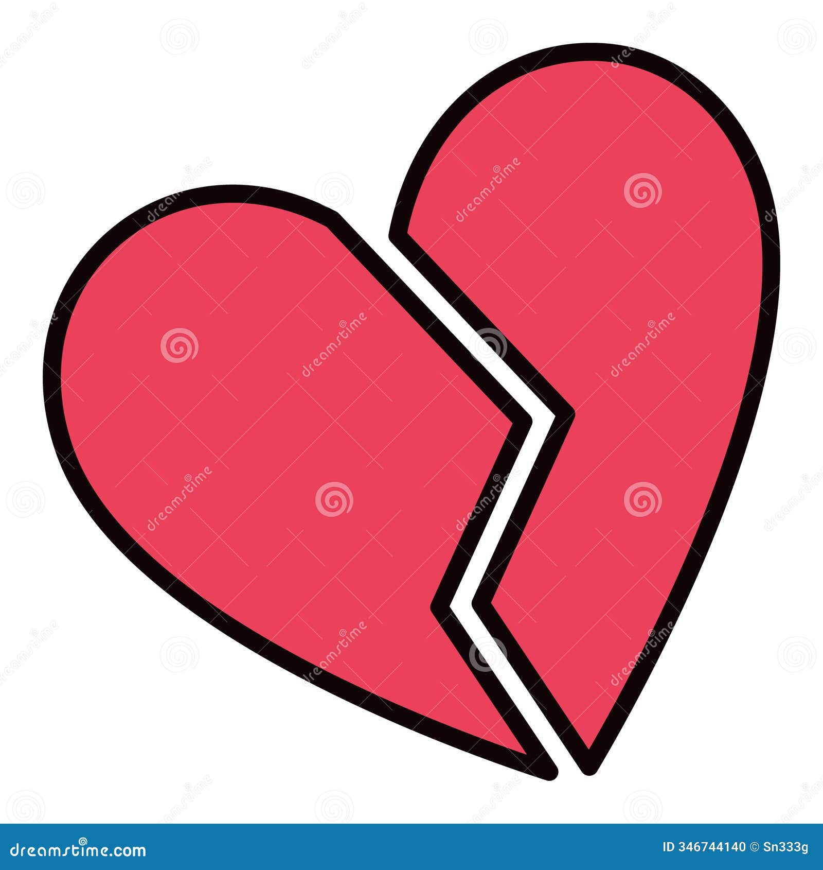 Heartbreak Vector Broken Romance Red Symbol Stock Illustration ...