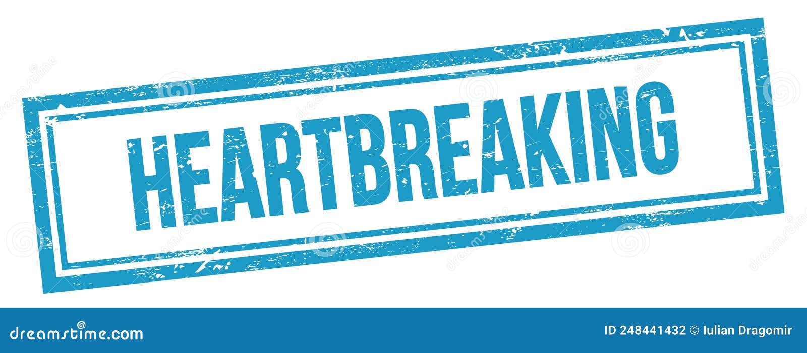 HEARTBREAKING Text On Red Orange Ribbon Stamp Stock Photo ...