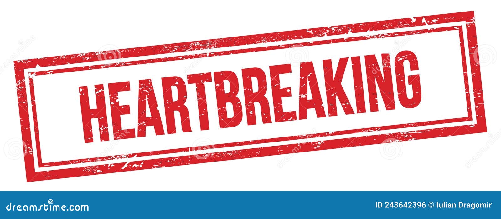 HEARTBREAKING Text on Red Grungy Vintage Stamp Stock Illustration ...