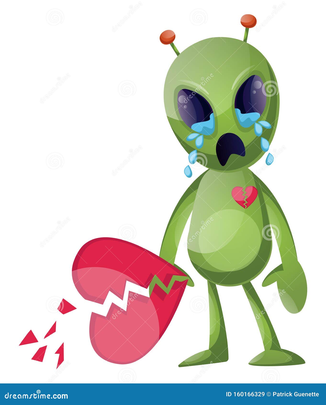 Illustration A Boy Is Heartbroken. Hand Drawn Cartoon Character Art ...