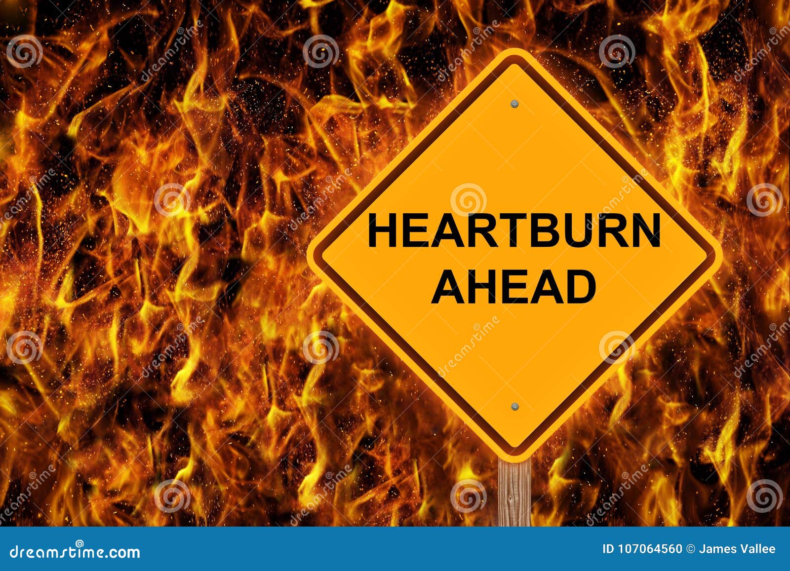 Heartburn Ahead Warning Sign Stock Photo - Image of healthcare, gastric ...