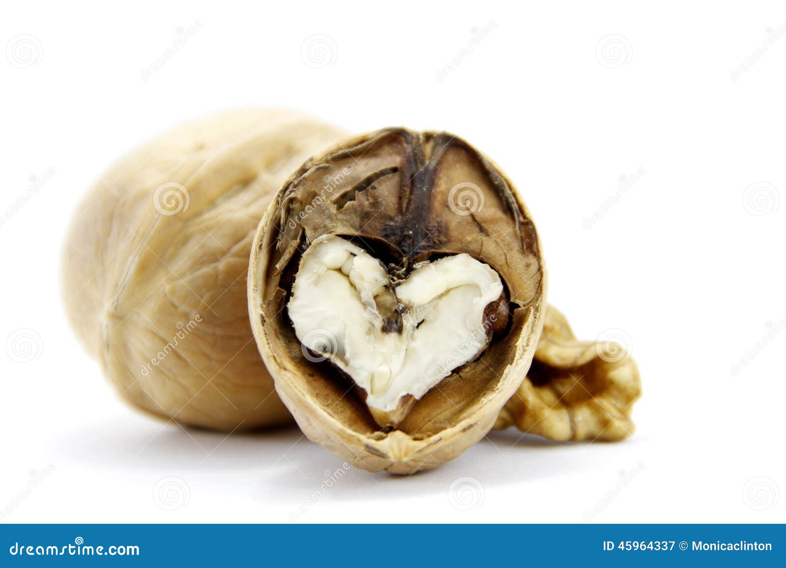 Hearted walnut stock image. Image of close, food, hearted - 45964337