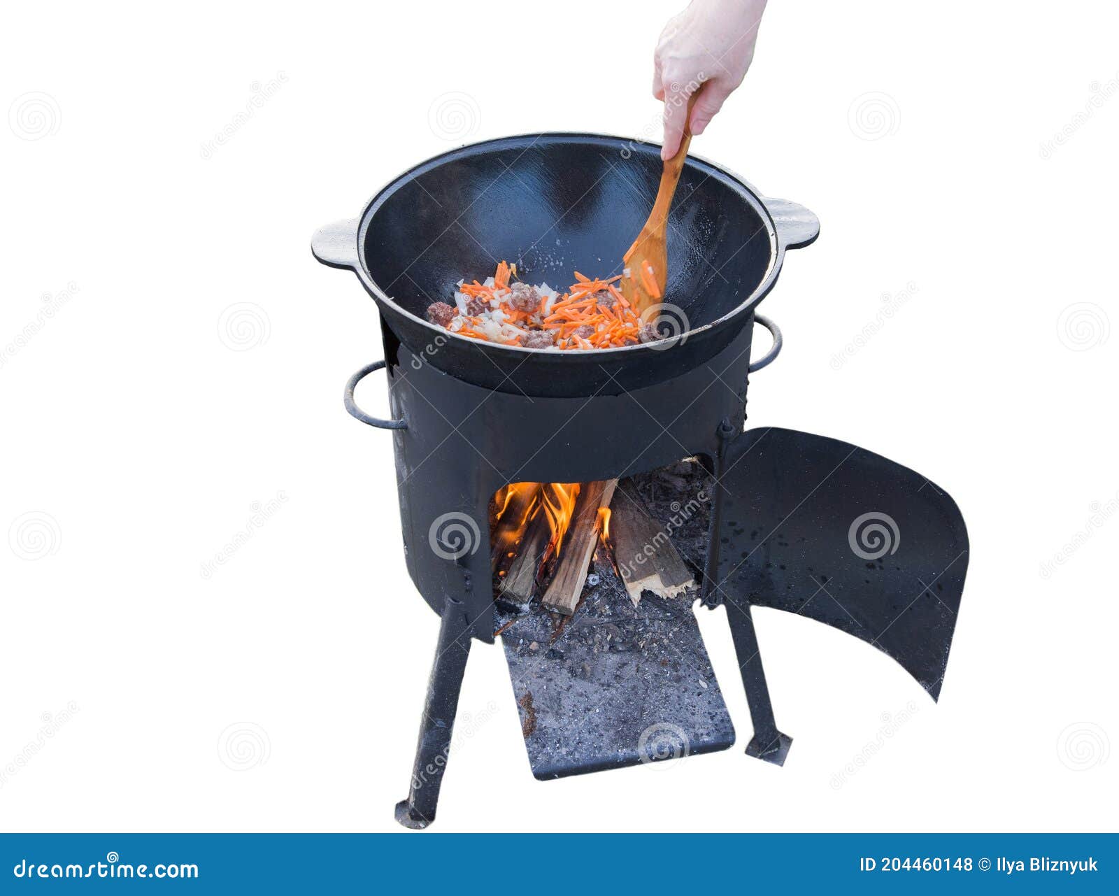 Hearth with Cauldron in Which Meat Tiftels are Fried, Object is ...