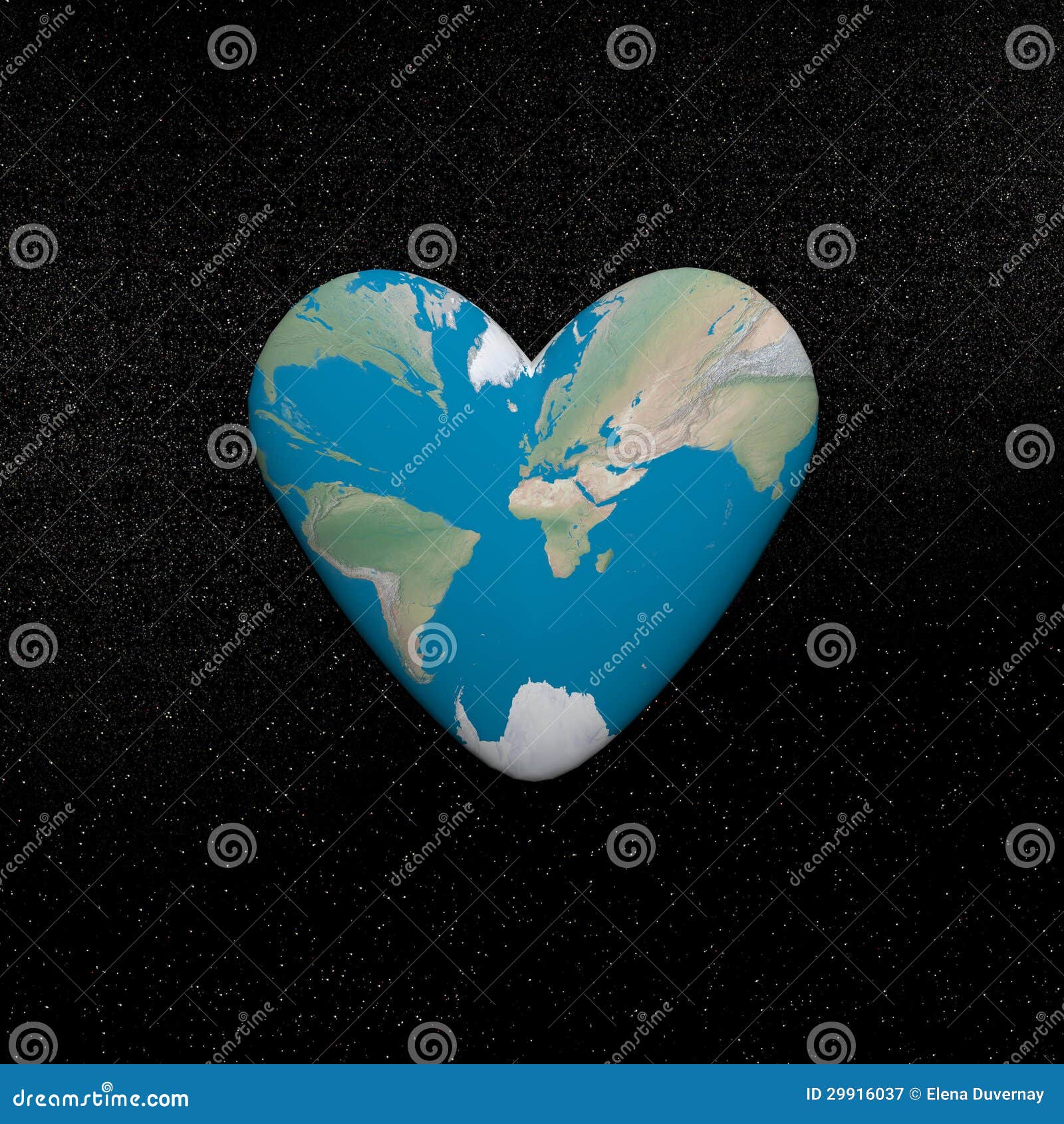 Earth Map on Heart - 3D Render Stock Illustration - Illustration of ...