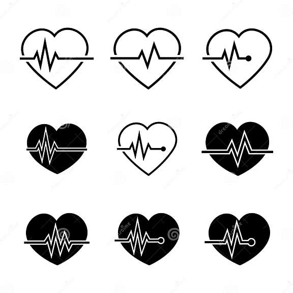 Hearth Pulse Icon Vector Design Template Stock Illustration ...