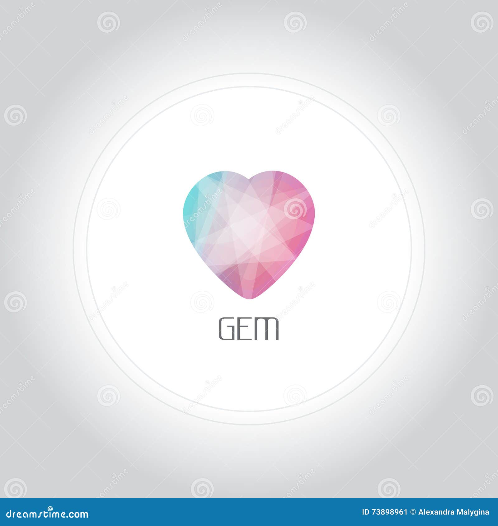 Hearth Shape Gem Logo in Low Polygon Style Stock Vector - Illustration ...