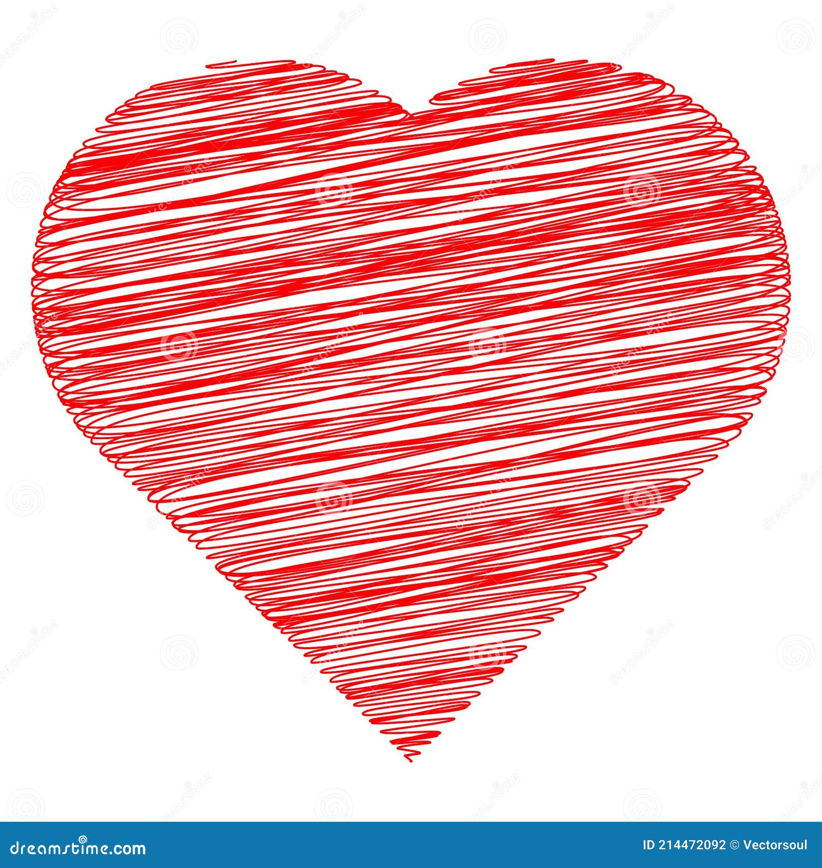 Hearth Shape with Scribble, Doodle Style Stock Vector - Illustration of ...